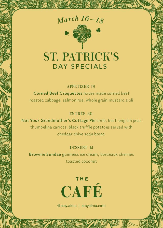 The Cafe: St. Patrick's Day Specials
